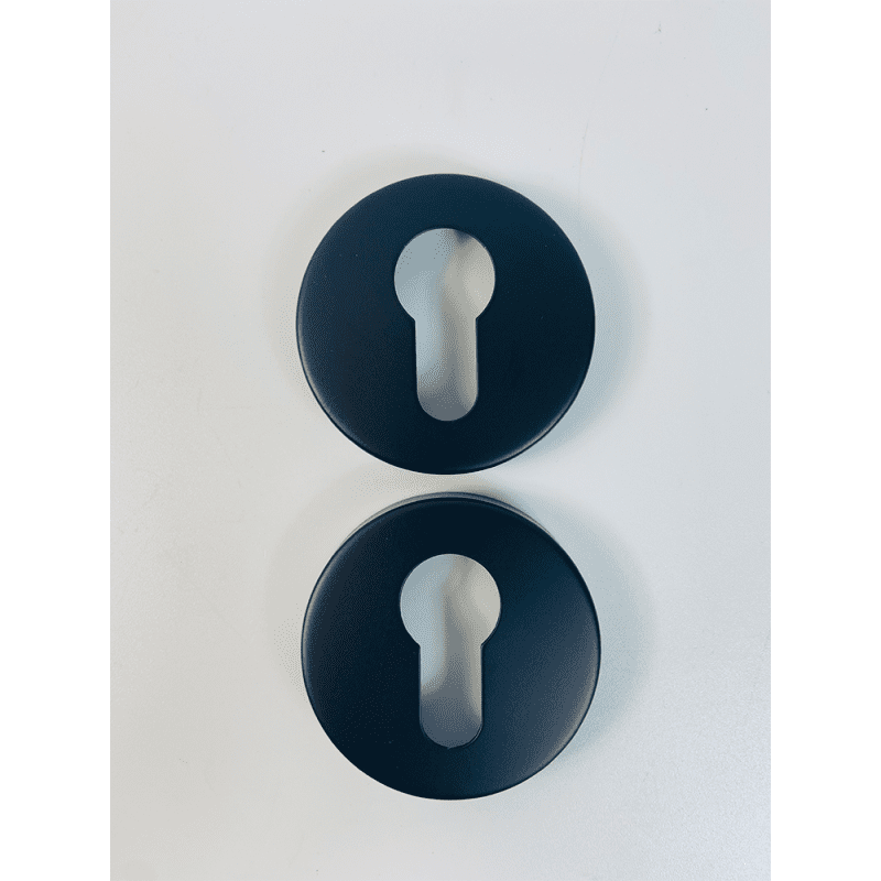 Euro Escutcheon Keyhole Cover - 52mm - Black Finish - Ironmongery Solutions