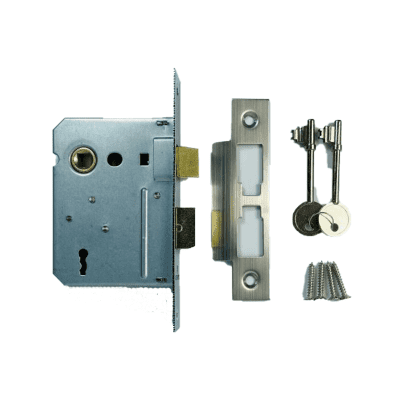 3 Lever Sash Lock - 75mm - Satin Stainless Steel Finish - Ironmongery ...
