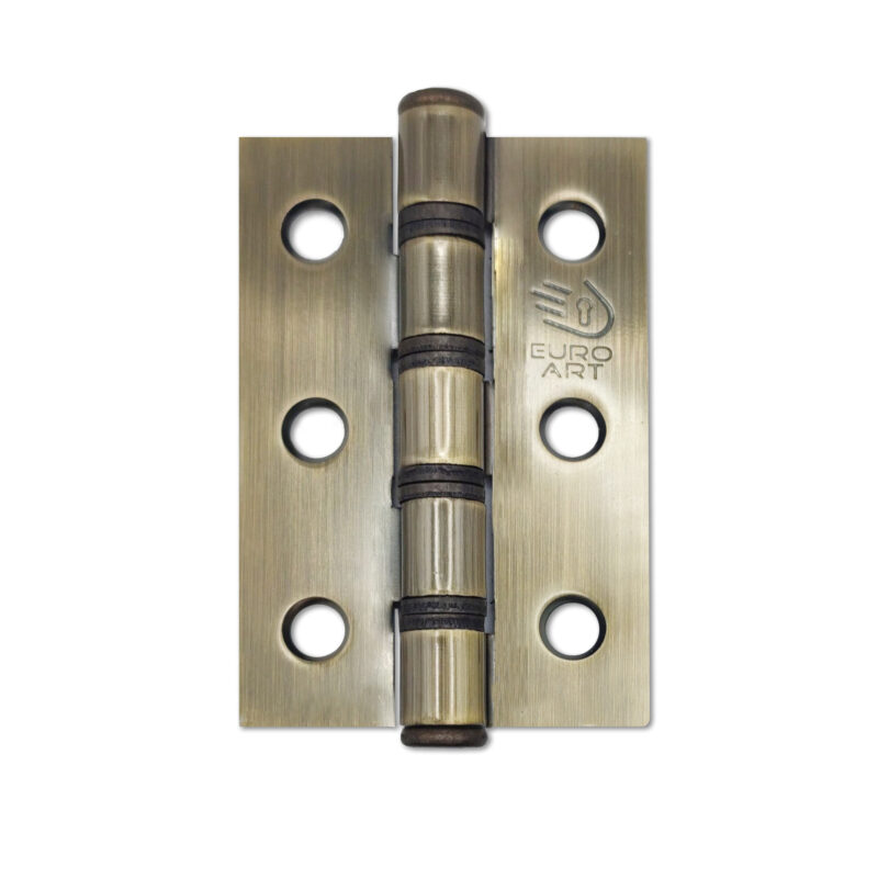 Double Washered Hinge in Antique Brass Finish 75x50x2mm - Ironmongery ...